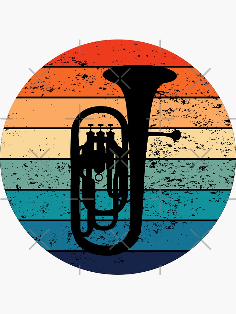 "Retro Baritone horn" Sticker for Sale by kurt-vinther | Redbubble