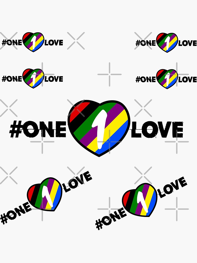 "ONE LOVE" Sticker for Sale by RedFirecracker | Redbubble