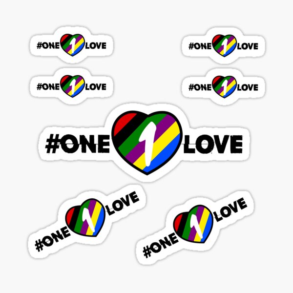 "ONE LOVE" Sticker for Sale by RedFirecracker | Redbubble