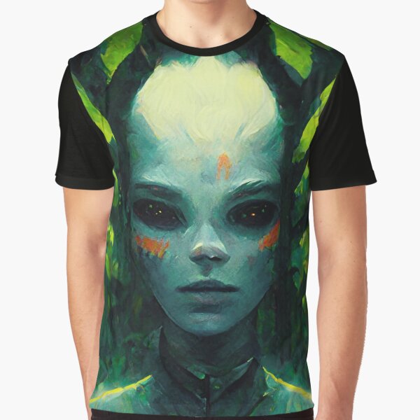 "Nordic Alien In A Forest - Alien Art - Sci-Fi - AI Art" T-shirt for ...
