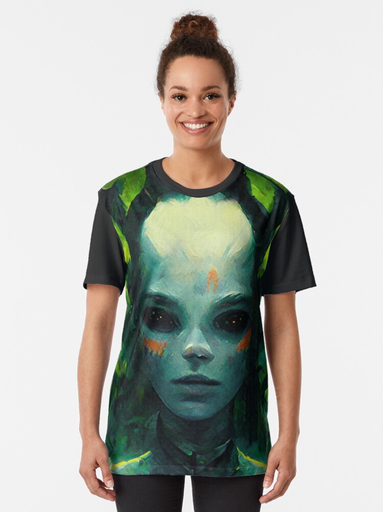 "Nordic Alien In A Forest - Alien Art - Sci-Fi - AI Art" T-shirt for ...