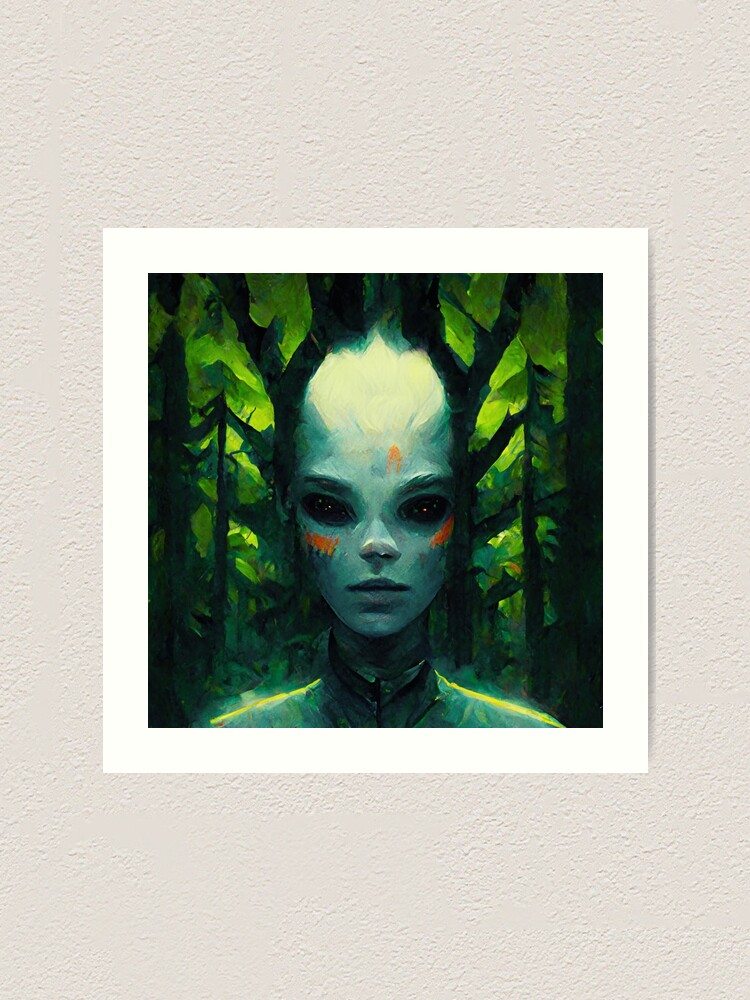 "Nordic Alien In A Forest - Alien Art - Sci-Fi - AI Art" Art Print for ...