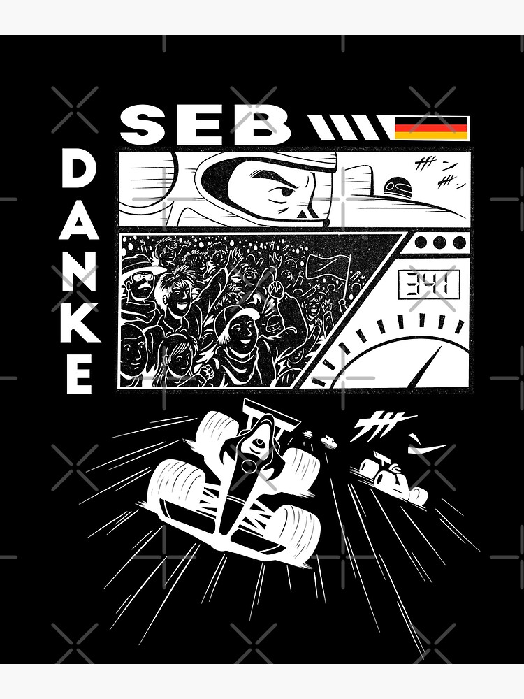 "Thank You German Flag F1 Racing Anime Danke Seb" Poster for Sale by ...