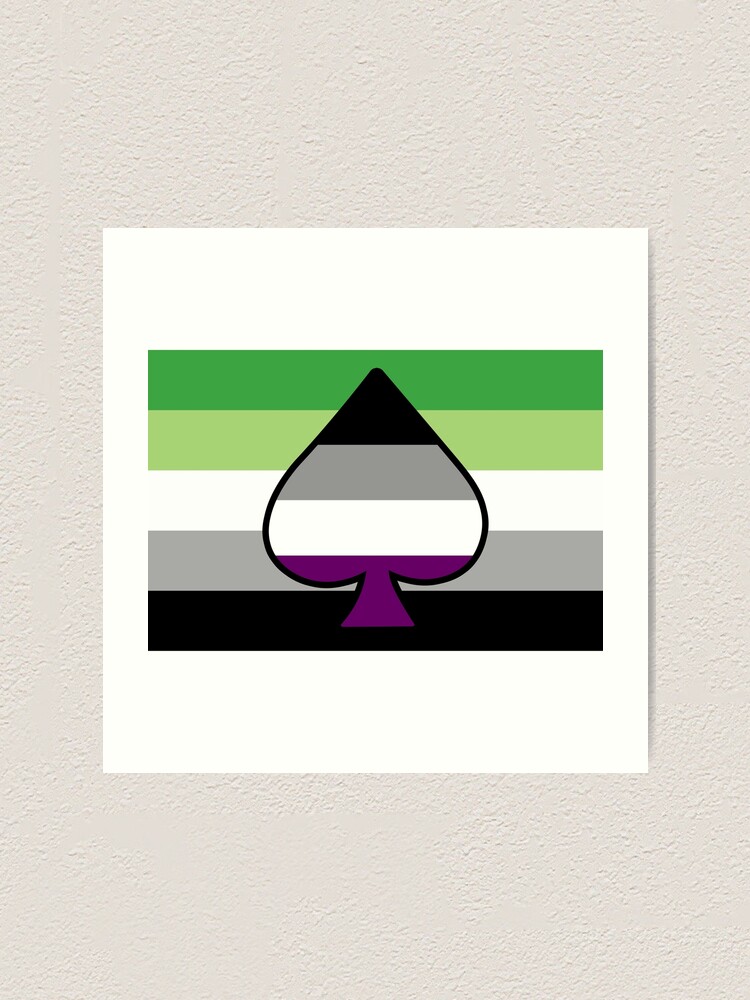 "Asexual and aromantic pride flag with ace of spades" Art Print for ...