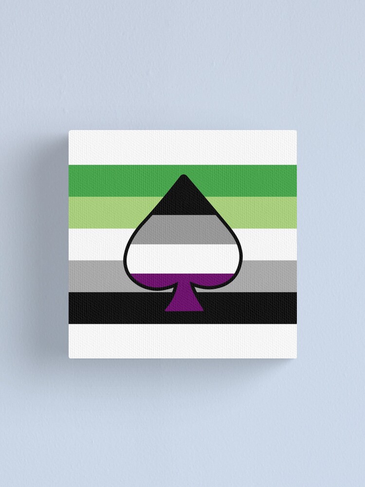 "Asexual and aromantic pride flag with ace of spades" Canvas Print for ...