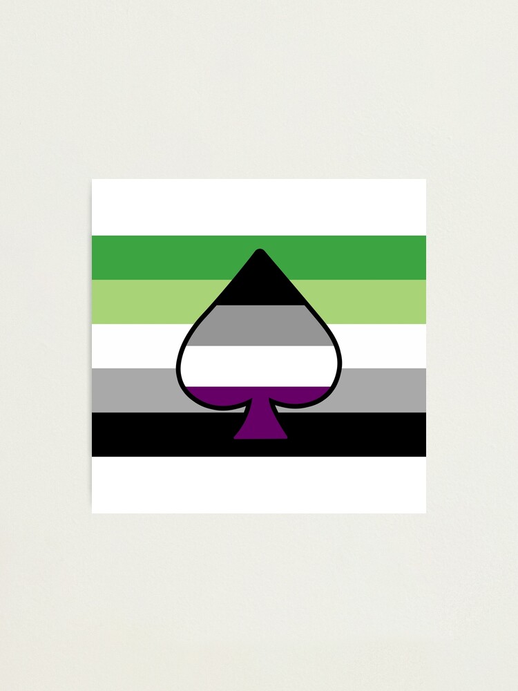 "Asexual and aromantic pride flag with ace of spades" Photographic ...