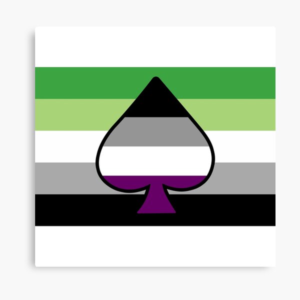"Asexual and aromantic pride flag with ace of spades" Canvas Print for ...
