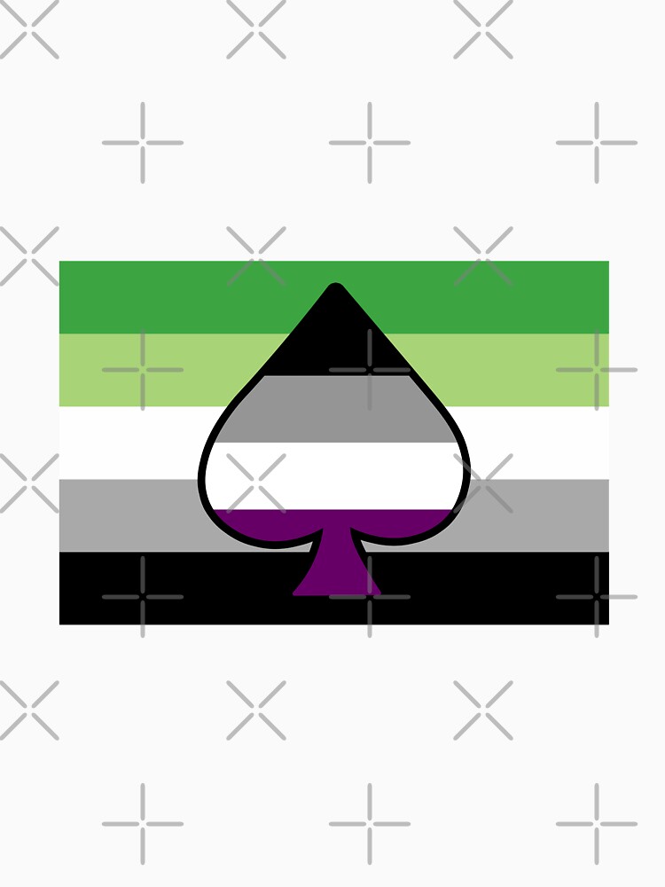 "Asexual and aromantic pride flag with ace of spades" T-shirt for Sale ...