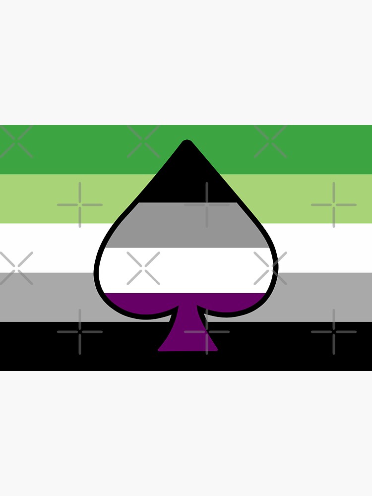 Pegatina «Bandera de orgullo asexual y aromántico con as de picas» de ...