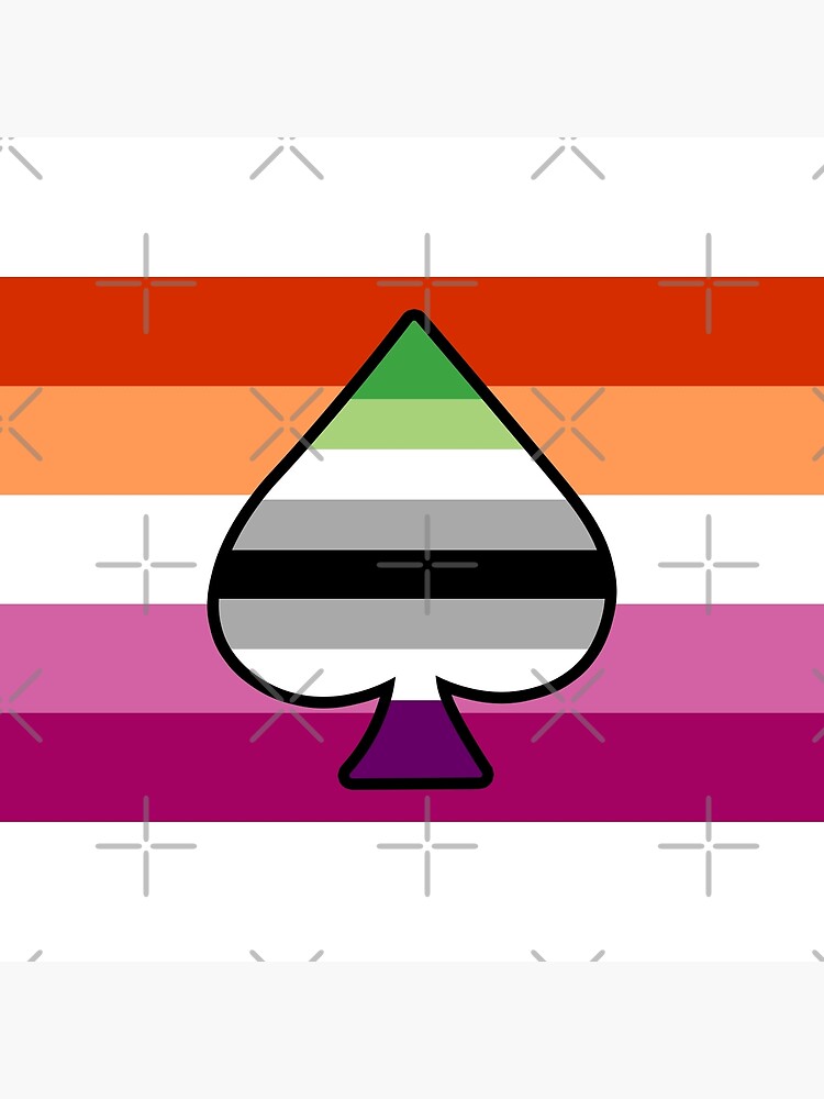 "Aroace and lesbian pride flag with ace of spades" Art Print for Sale ...