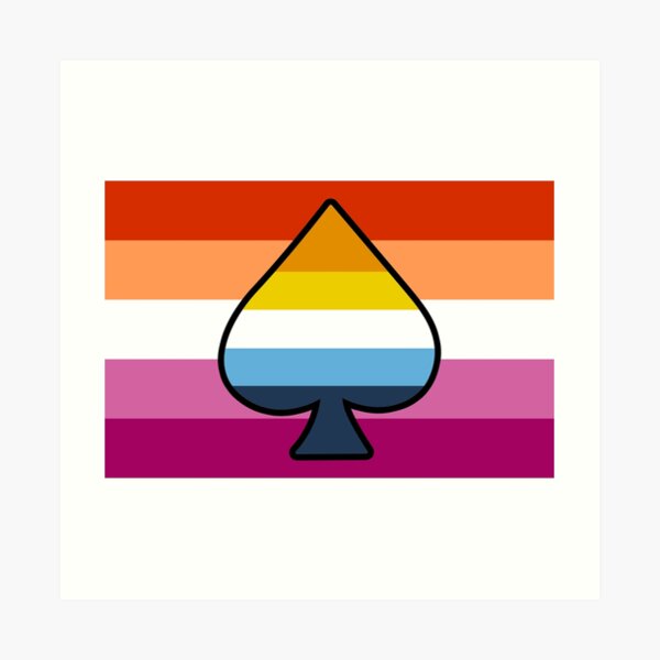 "Aroace and lesbian pride flag with ace of spades" Art Print for Sale ...