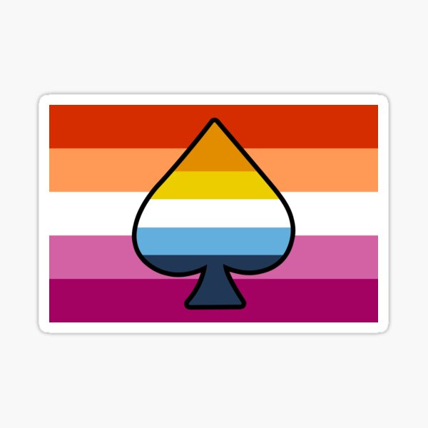 "Aroace and lesbian pride flag with ace of spades" Sticker for Sale by ...