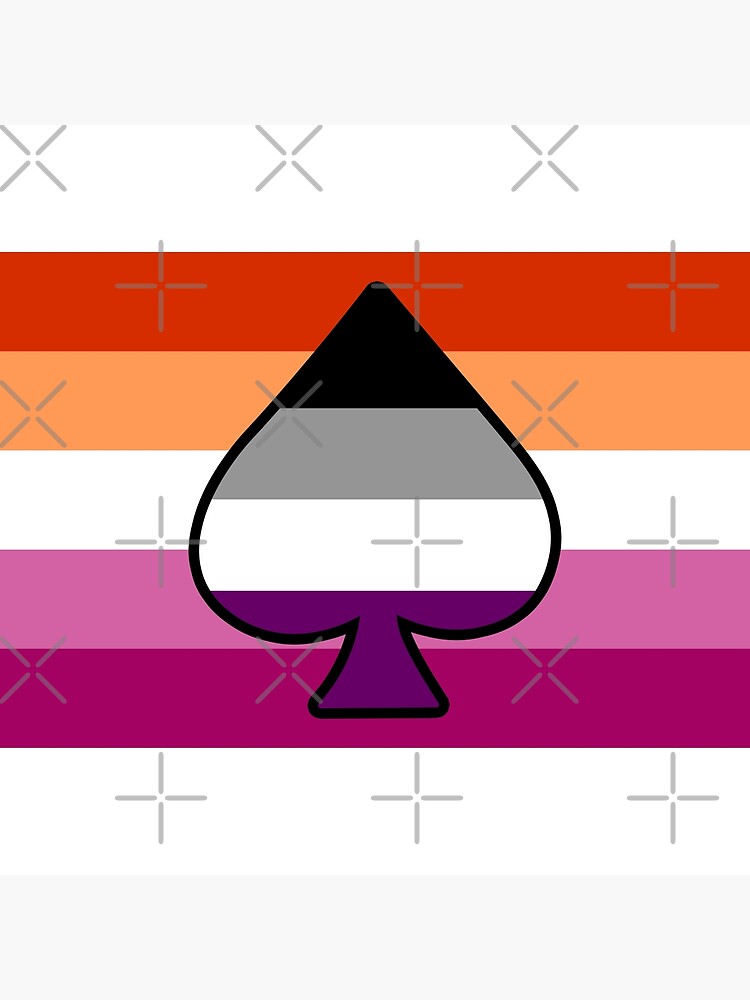"Asexual and lesbian pride flag with ace of spades" Poster for Sale by ...