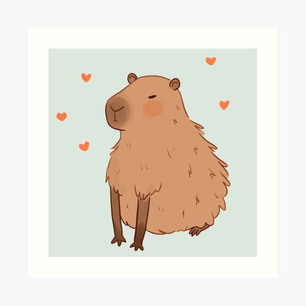 "Capybara cute illustration - Nice Capybara" Art Print for Sale by ...