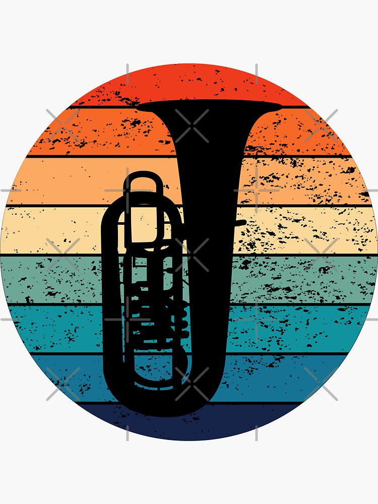 "Retro Tuba" Sticker for Sale by kurt-vinther | Redbubble