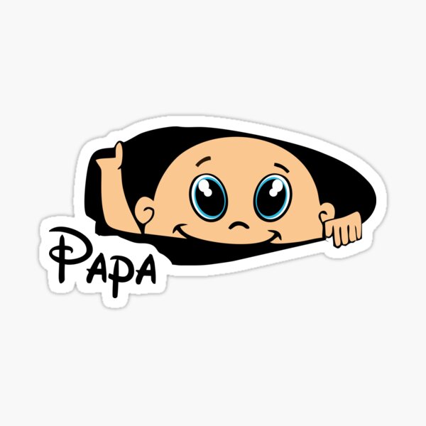 "Papa baby hello papai cartoon" Sticker for Sale by uthmax | Redbubble