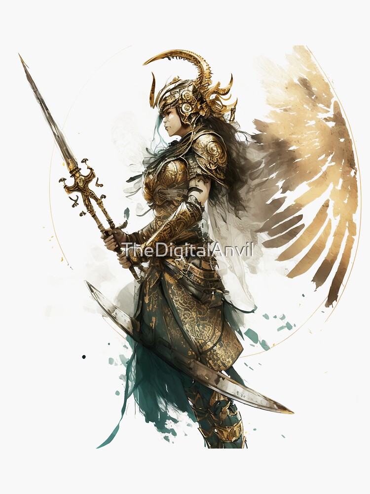 "Valkyrie Asgard Warrior" Sticker for Sale by TheDigitalAnvil | Redbubble