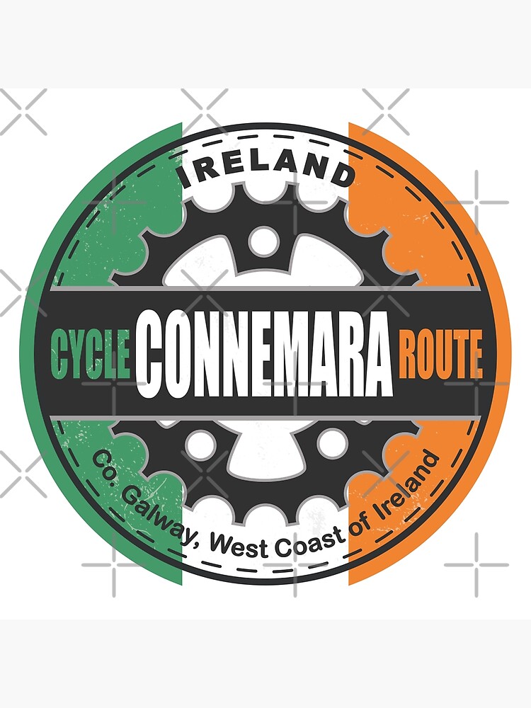 "Connemara Cycle Route Ireland Flag Color Cycling Design" Poster for ...