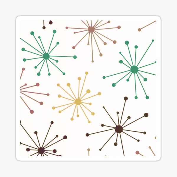 "retro geometry - atomic stars" Sticker by hellcom | Redbubble