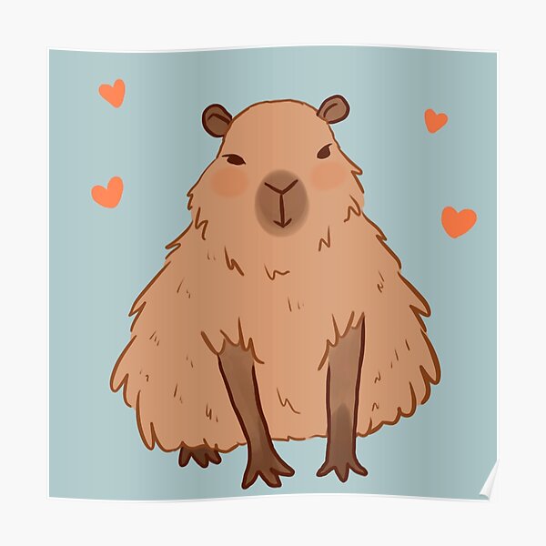 "Capybara cute illustration - Nice Capybara" Poster for Sale by ...