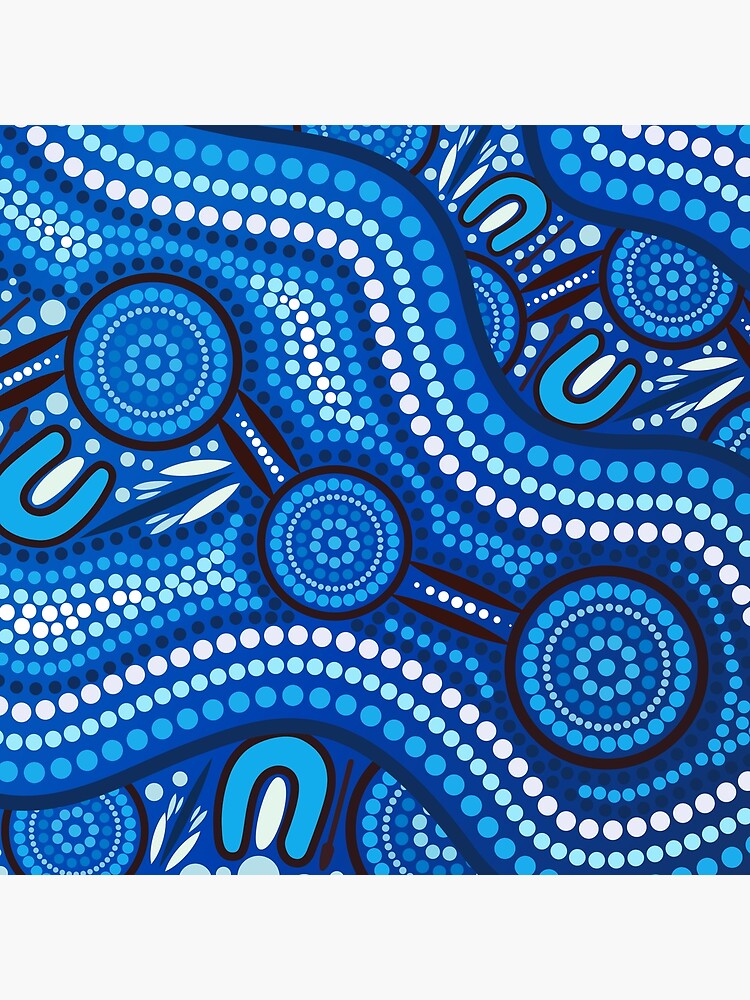 "Aboriginal Blue Circle Dot Painting" Poster for Sale by Ozziezone ...