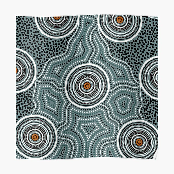"Aboriginal Blue Circle Dot Painting" Poster for Sale by Ozziezone ...