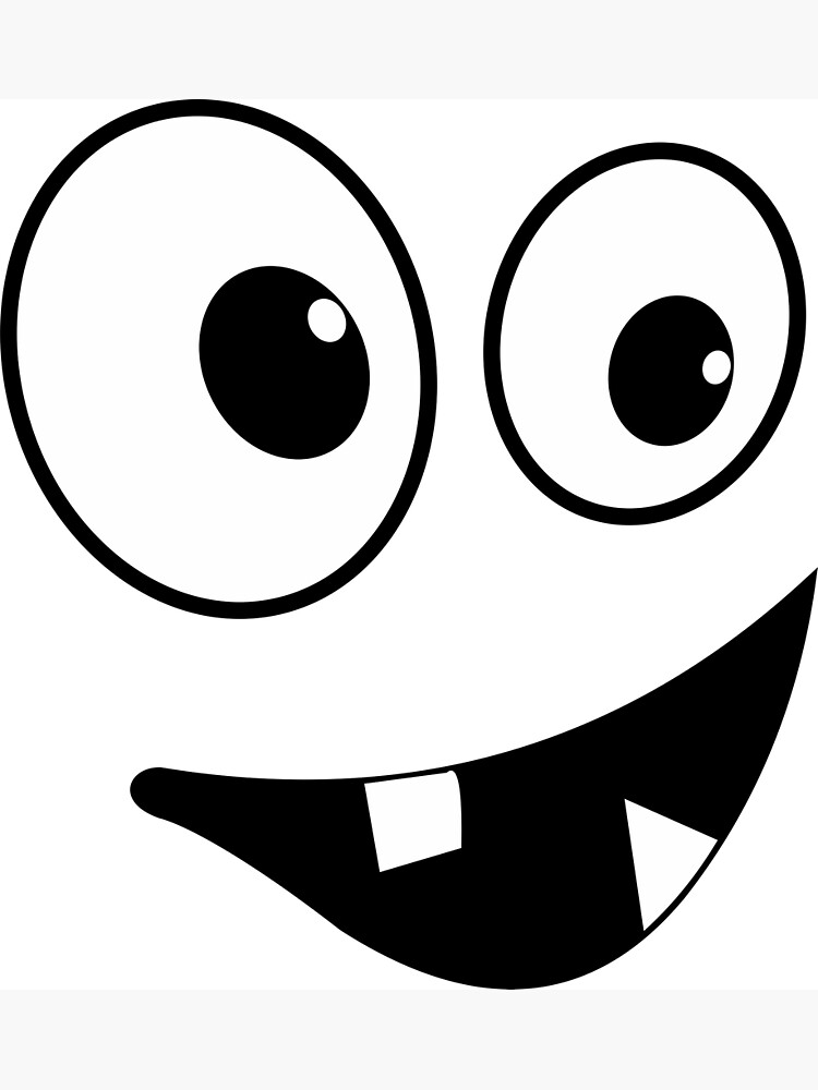 "Black smiley face happy expression laughing emoji cartoon face" Poster ...