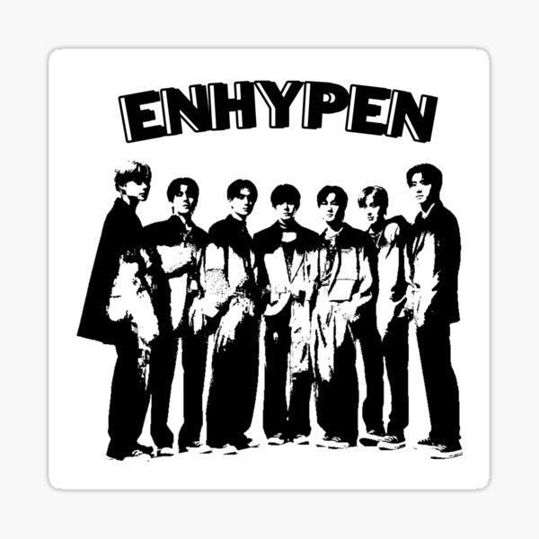 "Enhypen B&W" Sticker for Sale by ErikasPalace | Redbubble