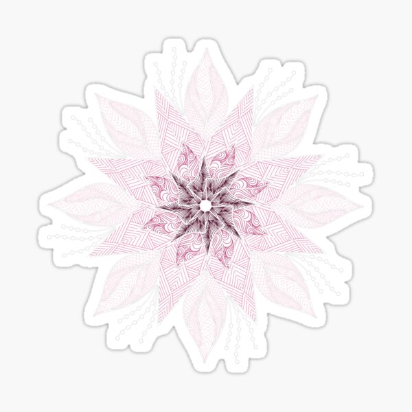 "Pink Snowflake" Sticker for Sale by lezell | Redbubble