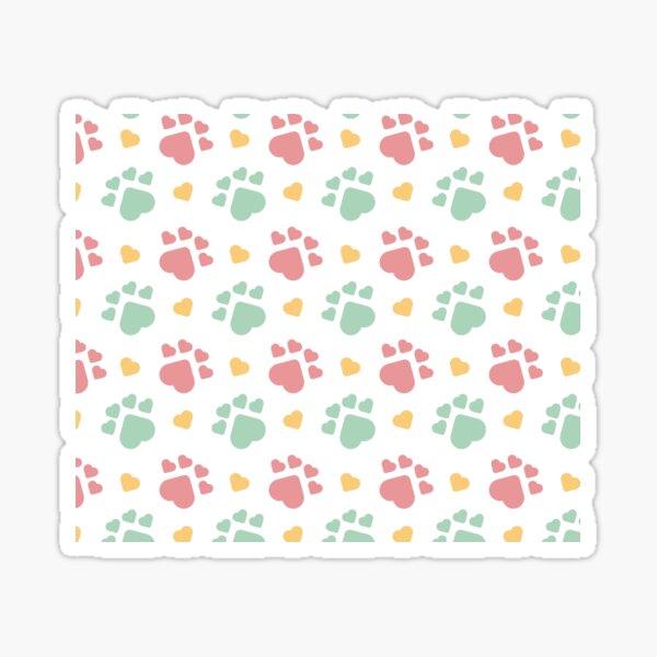 "Cute Dog Footprint Pattern" Sticker for Sale by Goldenyildiz | Redbubble