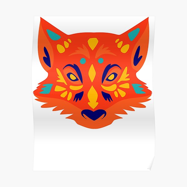 "Multi Color Fox" Poster for Sale by Mitinagroup | Redbubble