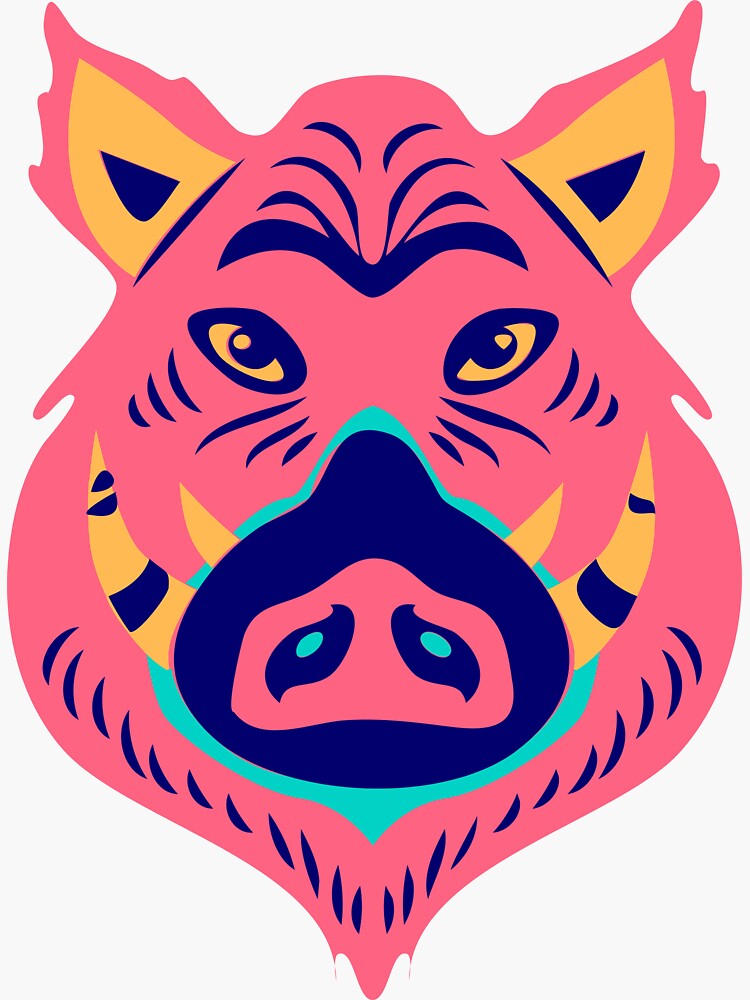 "Multi Color Pig" Sticker for Sale by Mitinagroup | Redbubble