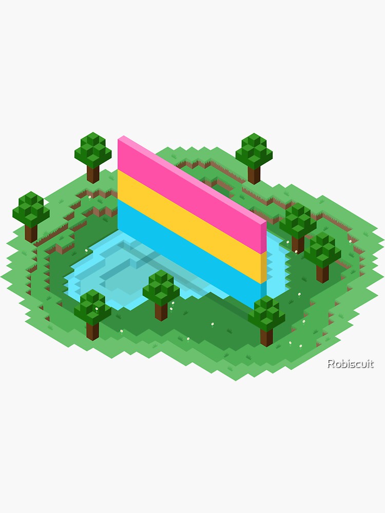 Isometric Pansexual Pride Flag Sticker For Sale By Robiscuit Redbubble