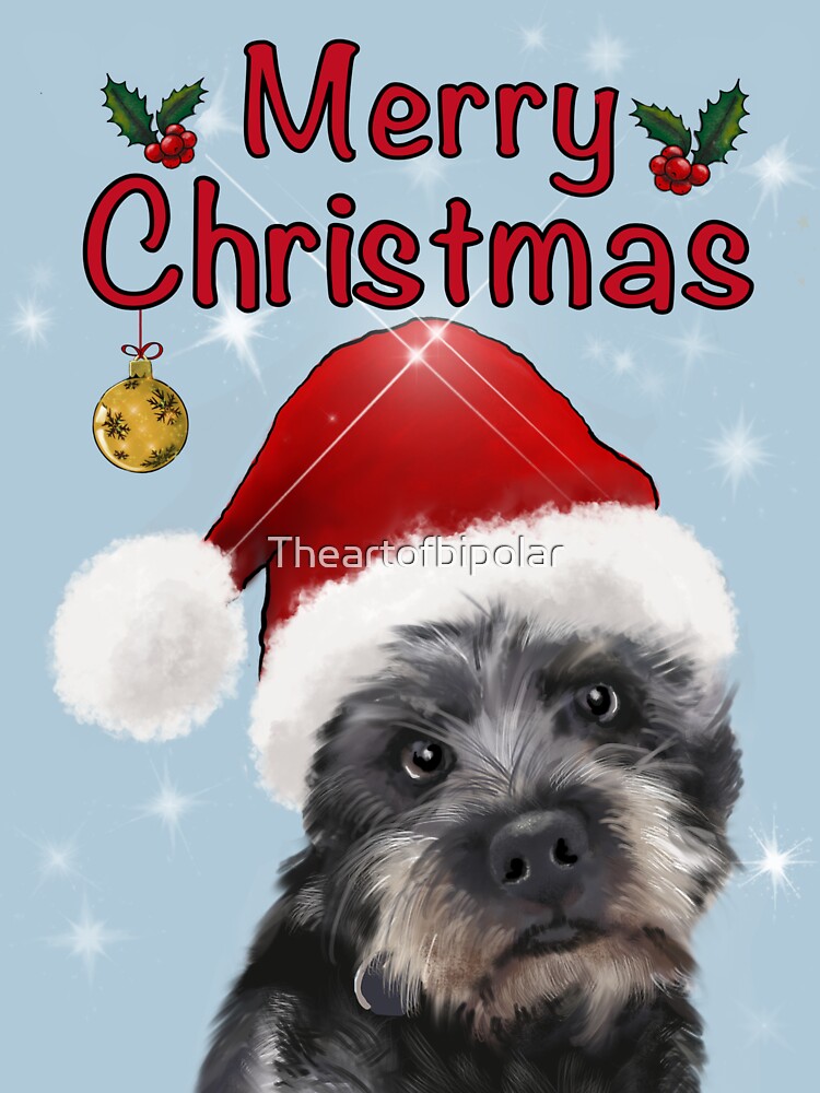 "Merry Christmas Ted the Terrier Dog" Sticker for Sale by ...