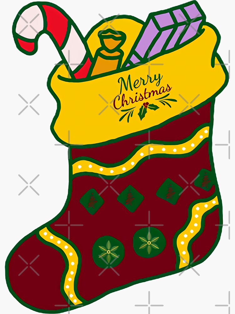 "Christmas Stocking" Sticker for Sale by KalipsoArt | Redbubble