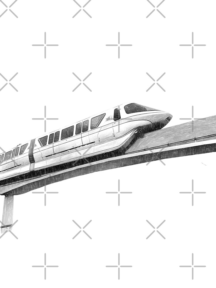 "Monorail black and white " Sticker for Sale by CourtnayD | Redbubble