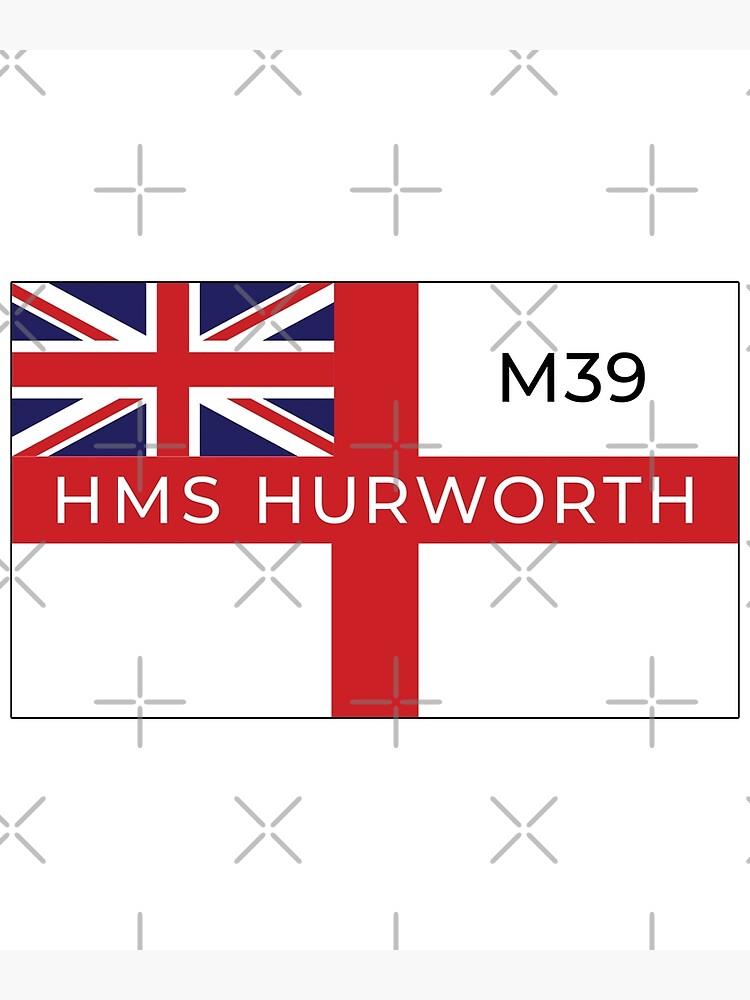 "HMS Hurworth On British White Ensign - M39 - British Navy Hunt Class ...