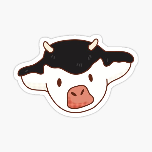 "Cute cow head" Sticker for Sale by rizdrawings | Redbubble