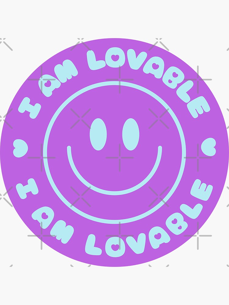 "I Am Lovable Affirmation Smiley Face" Sticker for Sale by NinniShop ...