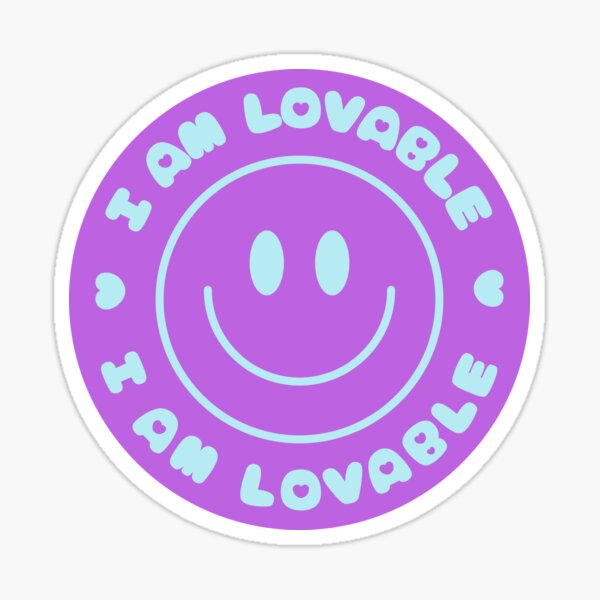 "I Am Lovable Affirmation Smiley Face" Sticker for Sale by NinniShop ...