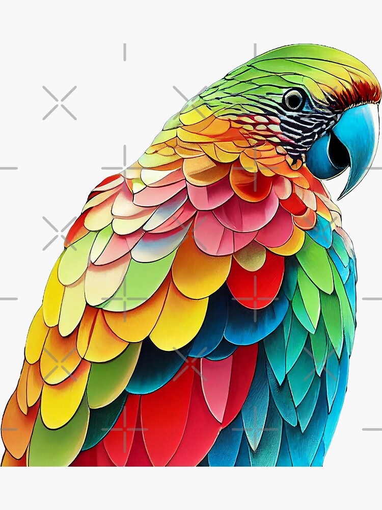 "Colorful parrot design" Sticker for Sale by amazing-pixels | Redbubble