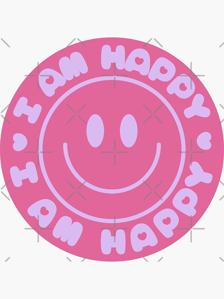 "I Am Happy Smiley Face" Sticker for Sale by NinniShop | Redbubble