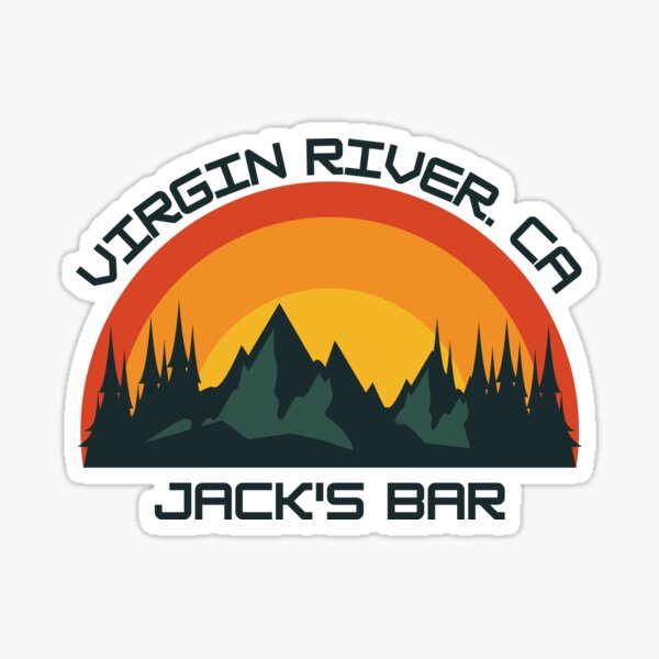 "Jack's Bar Virgin River realistic design with mountain's and sun ...