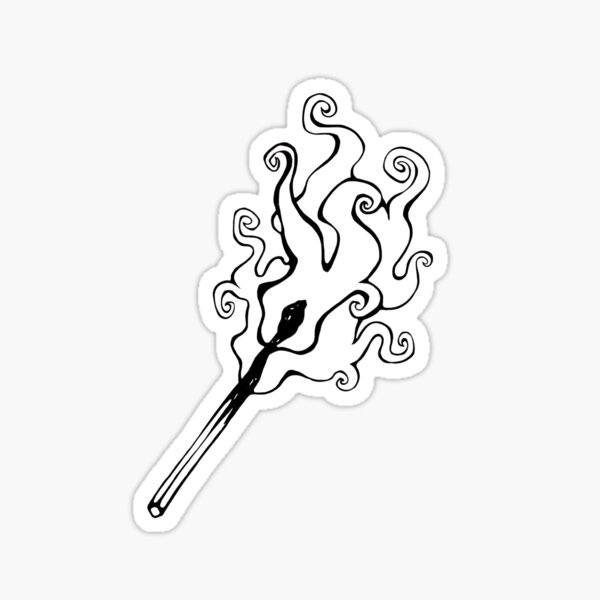 "Burning Match " Sticker for Sale by Makenastgeorge | Redbubble
