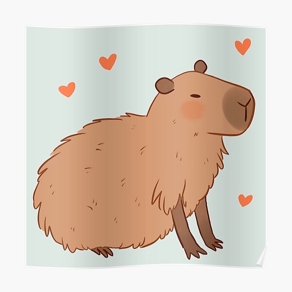"Capybara cute illustration - Nice Capybara baby green" Poster for Sale ...