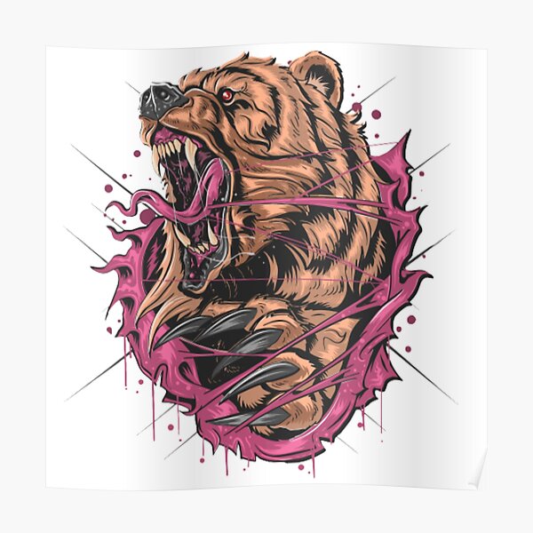 "predatory bear" Poster for Sale by yassine26 | Redbubble