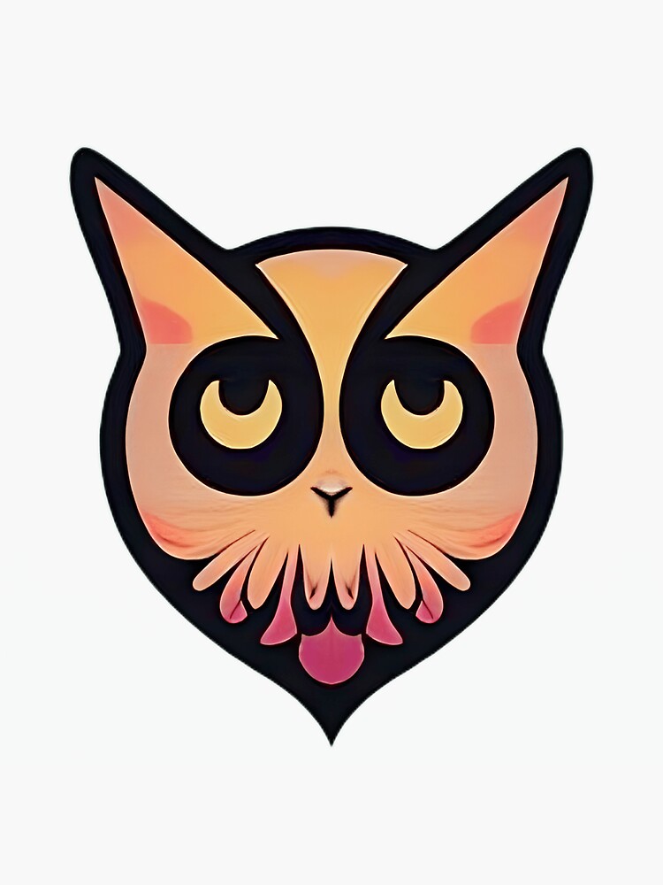 Pegatina «un gato y un búho | gato búho | gato y búho» de bouras1920 ...