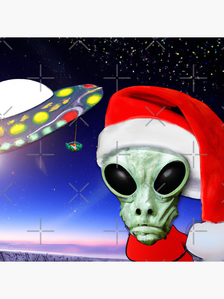 "Grumpy Santa alien" Sticker for Sale by mindgoop | Redbubble