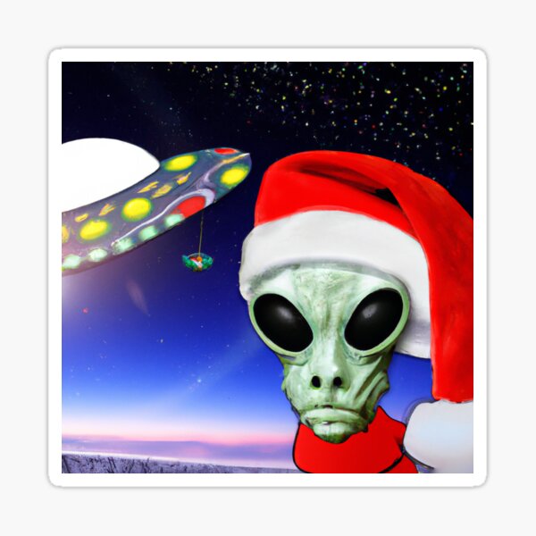 "Grumpy Santa alien" Sticker for Sale by mindgoop | Redbubble