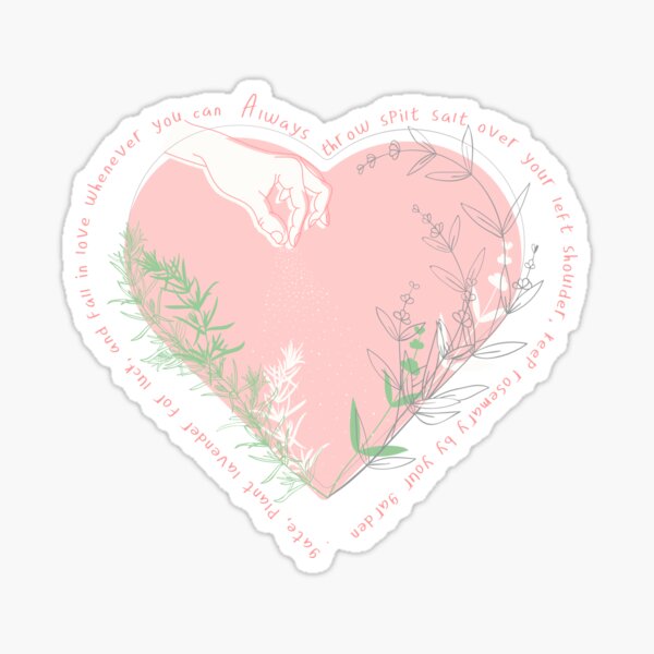 "Practical magic heart pink illustration" Sticker for Sale by camelsvg ...
